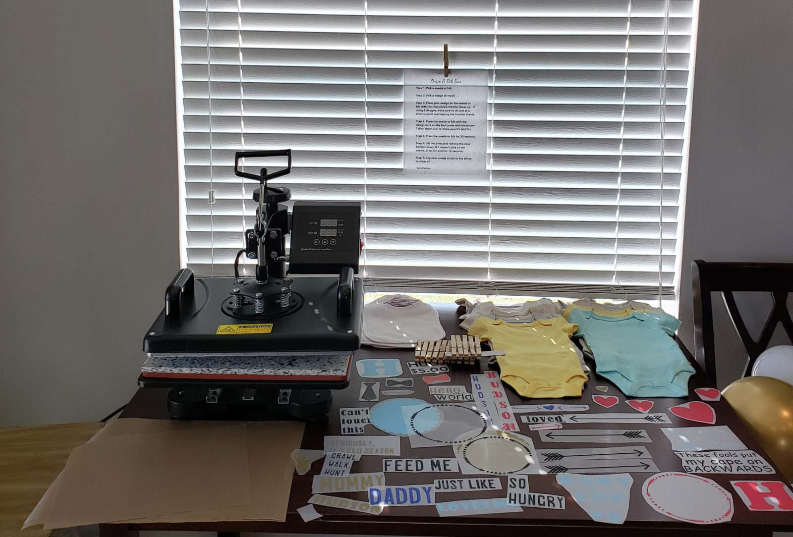 Create a Onesie Station for a Baby Shower with a Cricut - Homemade by ...
